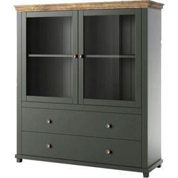 Home Affaire Highboard »Evora« grün/eichefarben Lefkas Maße (B/T/H): 126/42/138 cm