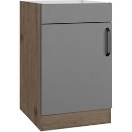 Wiho-K&uuml;chen WIHO K&Uuml;CHEN Sp&uuml;lenschrank &raquo;Elba&laquo; in den Breiten 50 und 60 cm Front: Graphit, Korpus: Halifax Eiche Braun
