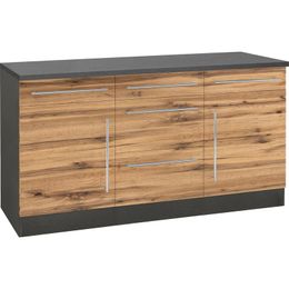 KOCHSTATION Unterschrank &raquo;KS-Samos&laquo; Breite 150 cm braun Holzwerkstoff