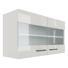 Flex-Well Glash&auml;ngeschrank &raquo;Lund&laquo; (B x H x T) 100 x 54, 8 x 32 cm, individuell kombinierbar Lichtgrau / Rauchgrau Rauchgrau