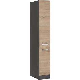 KOCHSTATION Apothekerschrank &raquo;KS-Gera&laquo; Breite 30 cm eiche/anthrazit grafit