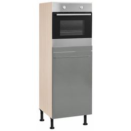 Optifit Backofen/K&uuml;hlumbauschrank &raquo;Bern&laquo; 60 cm breit, 176 cm hoch, h&ouml;henverstellbare Stellf&uuml;&szlig;e, mit Metallgriff basaltgrau/akaziefarben akaziefarben