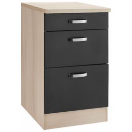 Optifit Unterschrank &raquo;Faro&laquo;, mit Metallgriffen, Breite 50 cm anthrazit akaziefarben