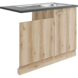 Optifit Spülenschrank »Bella« Breite 110 cm, für teilintegrierten Geschirrspüler wildeiche/wildeiche-anthrazit wildeiche
