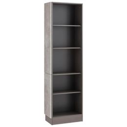 KOCHSTATION Anbauregal »KS-Tulsa« 30 cm breit, 200 cm hoch, mit 5 Fächern, MDF Front betonfarben hell