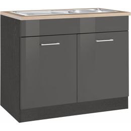 KOCHSTATION Sp&uuml;lenschrank &raquo;KS-Utah&laquo; Breite 100 cm grau