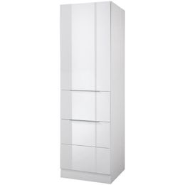 KOCHSTATION Seitenschrank &raquo;KS-Brindisi&laquo; 60 cm breit, 200 cm hoch, viel Stauraum wei&szlig; Holzwerkstoff, MDF