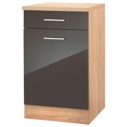 KOCHSTATION Unterschrank »KS-Monaco, Breite 50 cm« Breite 50 cm dunkelgrau/ eiche