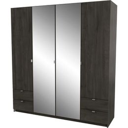 Demeyere Group Kleiderschrank &raquo;Mellie, 2 Spiegel, 4 Schubladen, 36 Regale, 2 Kleiderstangen&laquo; H/B/ T ca. 191/180/52cm, maximaler Stauraum, Made in 