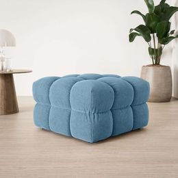 s.Oliver Polsterhocker &raquo;COBBO Sitzhocker Bubble-Optik, Ma&szlig;e B/T/H: 80/80/48 cm&laquo; passend zum Sofa, moderne Steppung und hoher Sitzkomfort blau 100% 