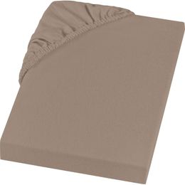 SETEX Spannbettlaken »REFIBRA Feinbiber« aus bis zu 60% recycelten Fasern taupe Obermaterial: 70% Baumwolle, 30% Lyocell (TENCEL ) B/L: 180 cm x...