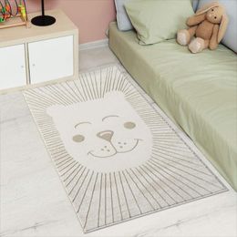 Carpet City Kinderteppich »MARA714« rechteckig 11 mm Höhe Kinderzimmer, Kurzflor, robust, Tiere, Spielzimmer Creme Obermaterial: 70% Polypropylen,...