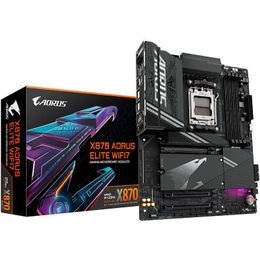Gigabyte Mainboard &raquo;X870 AORUS ELITE WIFI7 Mainboard - Unterst&uuml;tzt AMD Ryzen 9000 CPUs, 16&laquo; schwarz Unterst&uuml;tzte Speichertaktrate (max.): 8000 MHz