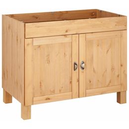 Home Affaire Sp&uuml;lenschrank &raquo;Oslo&laquo; 100 cm breit, inklusive Einbausp&uuml;le aus Edelstahl, aus Kiefer natur gebeizt/gewachst Beize/Wachs