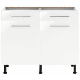 Wiho-K&uuml;chen wiho K&uuml;chen Unterschrank &raquo;Ela&laquo; Breite 100 cm, h&ouml;henverstellbare F&uuml;&szlig;e wei&szlig;