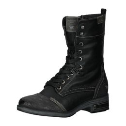 Mustang Shoes Schnürstiefel »Stiefel Leder/Textil« Schwarz 40 40 Verschluss: Schnürung
