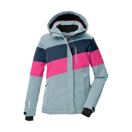 Killtec Skijacke »KSW 197 GRLS SKI JCKT« Wasserdicht, atmungsaktiv, verstellbare Kapuze, viele Taschen graublau 128 128 Mädchen Skijacke mit...