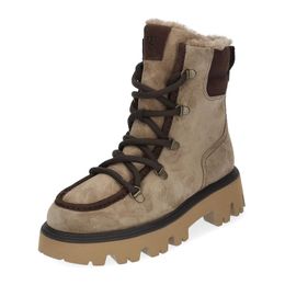 Paul Green Schnürstiefelette »Stiefelette Veloursleder« Beige/Braun 37,5 37,5 Verschluss: Schnürung