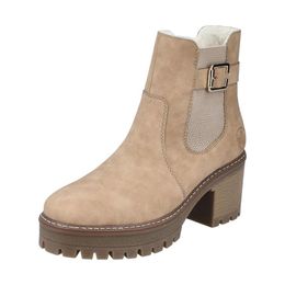 Rieker Stiefelette »Stiefelette Lederimitat/Textil« Beige/Braun 41 41 Verschluss: Reißverschluss