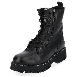 Mustang Shoes Schnürstiefelette »Stiefelette Leder« Schwarz 42 42 Verschluss: Schnürung