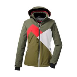 Killtec Skijacke »KSW 83 WMN SKI JCKT« Wind- und wasserdichte Damenjacke mit Colourblock, abnehmbarer Kapuze olivgrün 46 46 Skijacke mit...