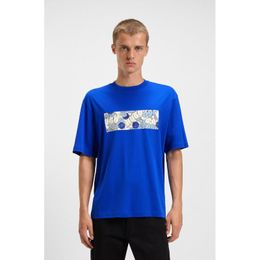 HUGO BLUE T-Shirt »Nurix« mit coolem Druck Open Blue493 L L T-Shirt von Hugo BLUE Menswear