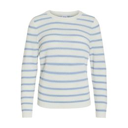 Vila Rundhalspullover &raquo;VIDALO O-NECK L/S STRIPE KNIT TOP- NOOS&laquo; White Alyssum Stripes:KENTUCKY BLUE L (40) L (40) Pullover von Vila