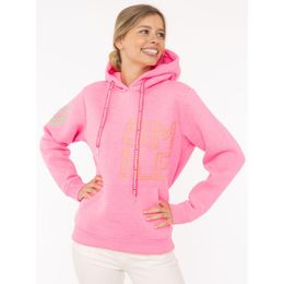 Zwillingsherz Damen Hoodie &raquo;"Alissa 2.0"&laquo;, mit SMILE Stickerei vorne und hinten pink XXL