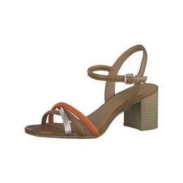 Marco Tozzi Riemchensandale »Sandalen Leder/Textil« Cognac 37 37 Verschluss: Schließe