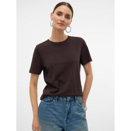 V&eacute;ro Moda VERO MODA Kurzarmshirt &raquo;VMPAULINA SS T-SHIRT GA JRS NOOS&laquo; Chocolate Torte XS XS Modisches Kurzarmshirt aus pflegeleichtem Jersey-Material