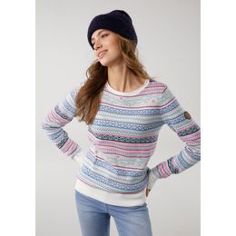 Kangaroos Norwegerpullover im Jaquard-Feinstrick blau-pink 48/50 48/50 Bunt gestrickter Pullover aus Jaquard von Kangaroos