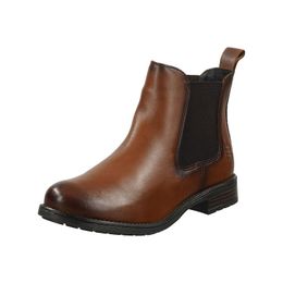 Bagatt Stiefelette &raquo;Stiefelette Leder/Textil&laquo; Cognac 42 42 Verschluss: Schlupfschuh