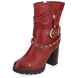 Mustang Shoes High-Heel-Stiefelette »Stiefelette Lederimitat« Rot 42 42 Verschluss: Reißverschluss