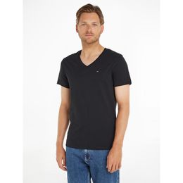 Tommy Jeans T-Shirt »TJM ORIGINAL JERSEY V NECK TEE« mit V-Ausschnitt und dezenter Logo-Flag 078 tommy black S (46) S (46) Tommy Jeans T-Shirt