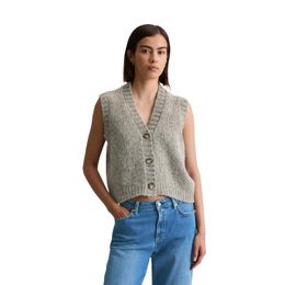 Marc O'Polo MARC O'POLO DENIM Strickweste »cropped aus kuscheligem Schurwolle-Alpaka-Mix«, entspannter Schnitt mit tiefem V-Ausschnitt Stone Melange S S...