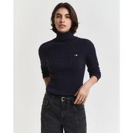 Gant Rollkragenpullover &raquo;STRETCH COTTON CABLE TURTLENECK&laquo; mit Zopfmuster EVENING BLUE S S Rollkragenpullover von Gant