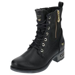 Mustang Shoes Schnürstiefelette »Stiefelette Lederimitat« Schwarz 40 40 Verschluss: Schnürung