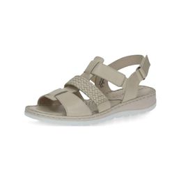 Caprice Riemchensandale »Sandalen Leder« Beige 42 42 Verschluss: Klettverschluss