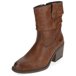 Mustang Shoes Bikerboots »Stiefelette Lederimitat« Cognac 40 40 Verschluss: Reißverschluss