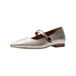 Fly London Riemchenballerina »Ballerinas Leder« Silber 35 35 Verschluss: Knopf