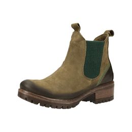 Lazamani Stiefelette »Stiefelette Nubukleder/Textil« Braun/Grün 40 40 Verschluss: Schlupfschuh