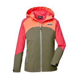 Killtec Outdoorjacke &raquo;KOS 335 GRLS JCKT&laquo; Wasserdichte M&auml;dchenjacke mit verstellbarer Kapuze und Kinnschutz olivgr&uuml;n 128 128 M&auml;dchen Funktionsjacke...