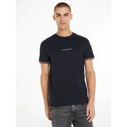 Tommy Hilfiger T-Shirt »TOMMY LOGO TIPPED TEE« Desert Sky XL XL Modisches Tiping an den Ärmeln