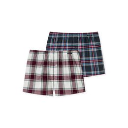 Schiesser Boxershorts »X-Mas« 2er-Pack, mit schwarzem Weblabel 901-kariert 7 7 Herren Boxershorts von Schiesser