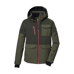 Killtec Skijacke »KSW 149 BYS SKI JCKT« Wasserdichte, atmungsaktive Kinderjacke mit verstellbarer Kapuze olivgrün 152 152 Kids Winterjacke mit...