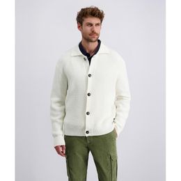 Pierre Cardin Herren Strickjacke mit Rippb&uuml;ndchen beige M