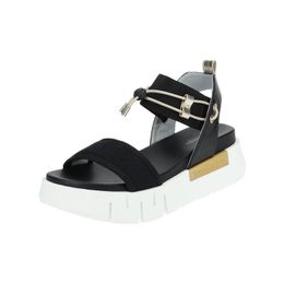Nero Giardini Riemchensandale »Sandalen Lederimitat/Textil« Schwarz/Gold 39 39 Verschluss: Schlupfschuh