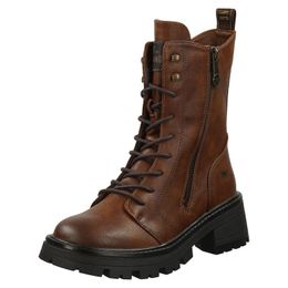 Mustang Shoes Schnürstiefelette »Stiefelette Lederimitat« Cognac 42 42 Verschluss: Schnürung