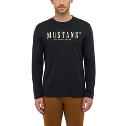 Mustang Langarmshirt »Herren Style Asheville« anthrazit XL XL Lockerer Schnitt
