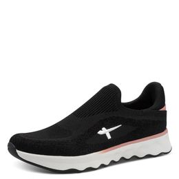 Tamaris Slip-On Sneaker, Slipper, Halbschuh, Freizeitschuh mit Ortholite-Ausstattung schwarz kombiniert 41 41 Trendiger Slipper mit T-Logostickerei